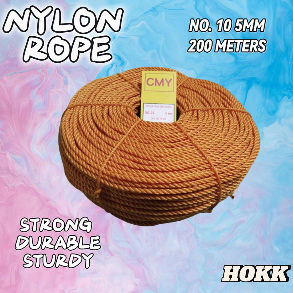 #10 5mm YELLOW POLYETHYLENE ROPE (200 Meters)/NYLON ROPE/LUBID/TALI | Shopee Philippines