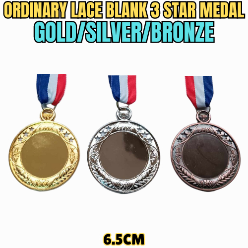ORDINARY LACE BLANK STAR MEDAL 6.5CM (CUSTOMIZE AVAILABLE) | Shopee ...