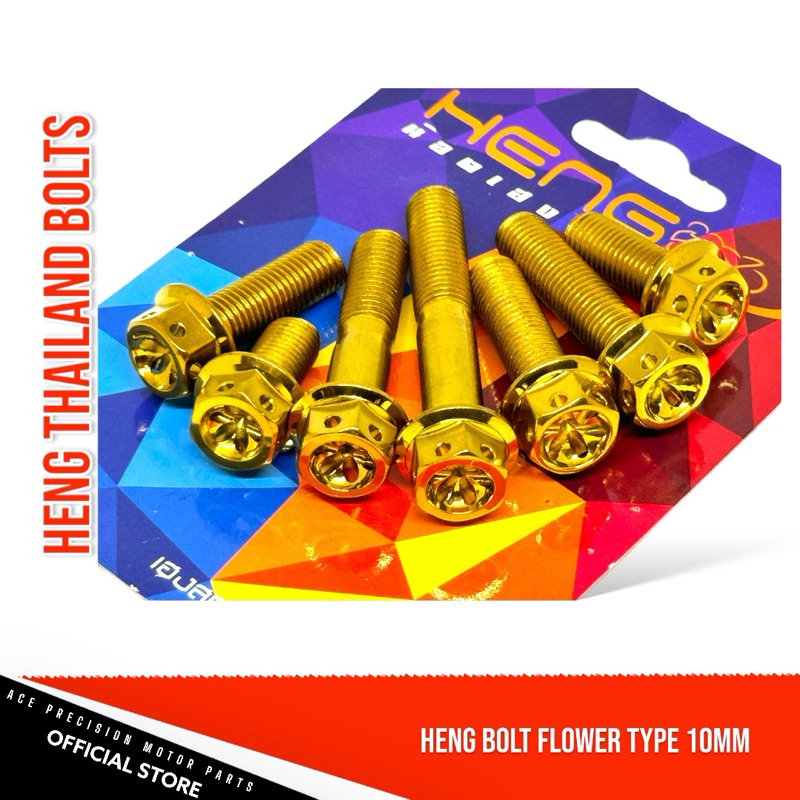 HENG BOLTS FLOWER TYPE M8 and M10 GOLD (Sold Per Piece) | Shopee ...