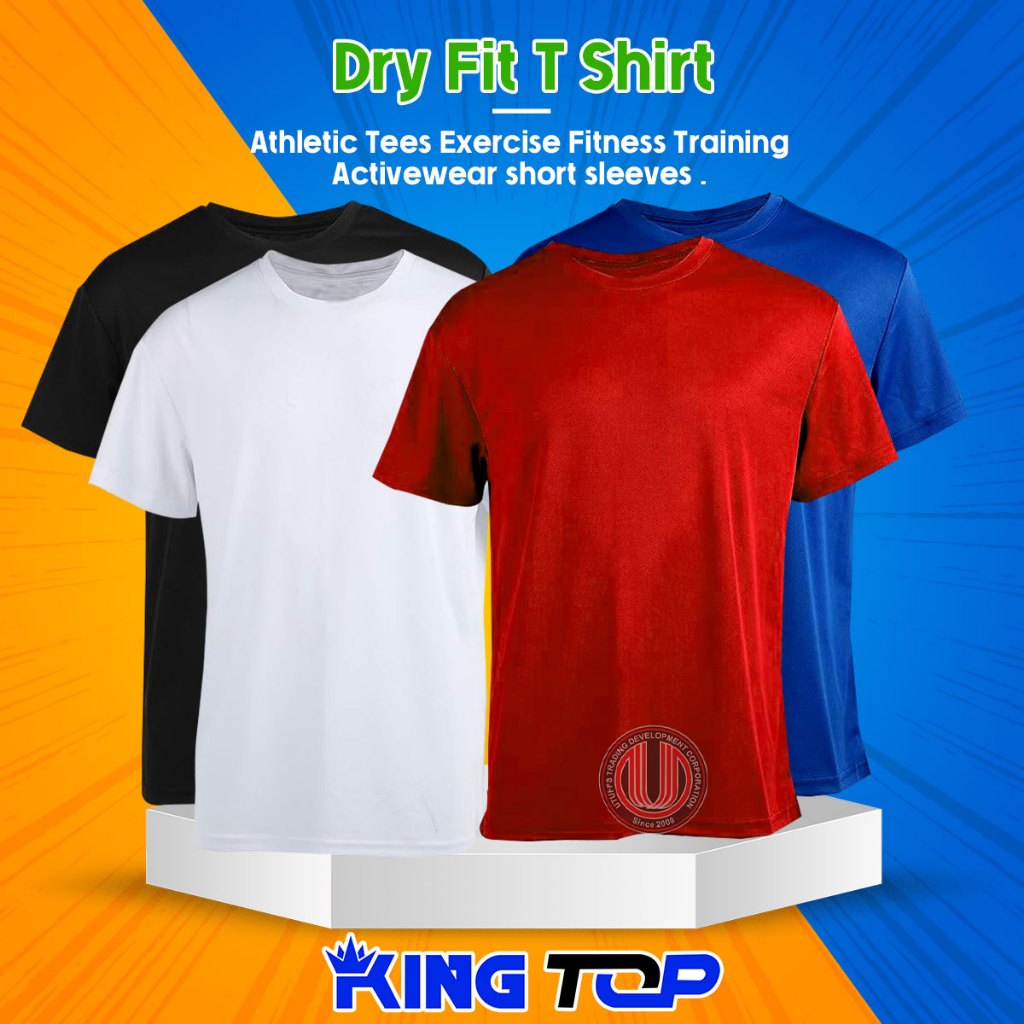Drifit t-shirt Unisex Classic Crewneck Polyester & Spandex Shirts Quick ...