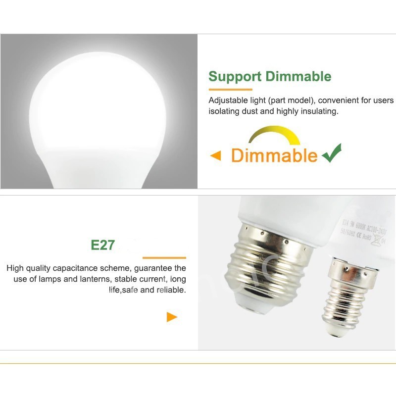 Gecree【5W/7W/9W12W】E27 Interface G80 White Light/Warm Light/Natural ...
