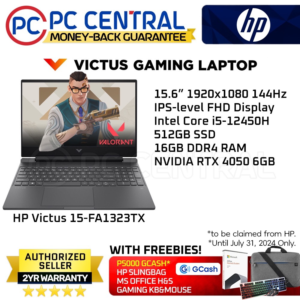 HP Victus 15 (15-FA1323TX) Gaming Laptop 15.6-in FHD IPS 144Hz / Intel Core i5-12450H / 16GB ...