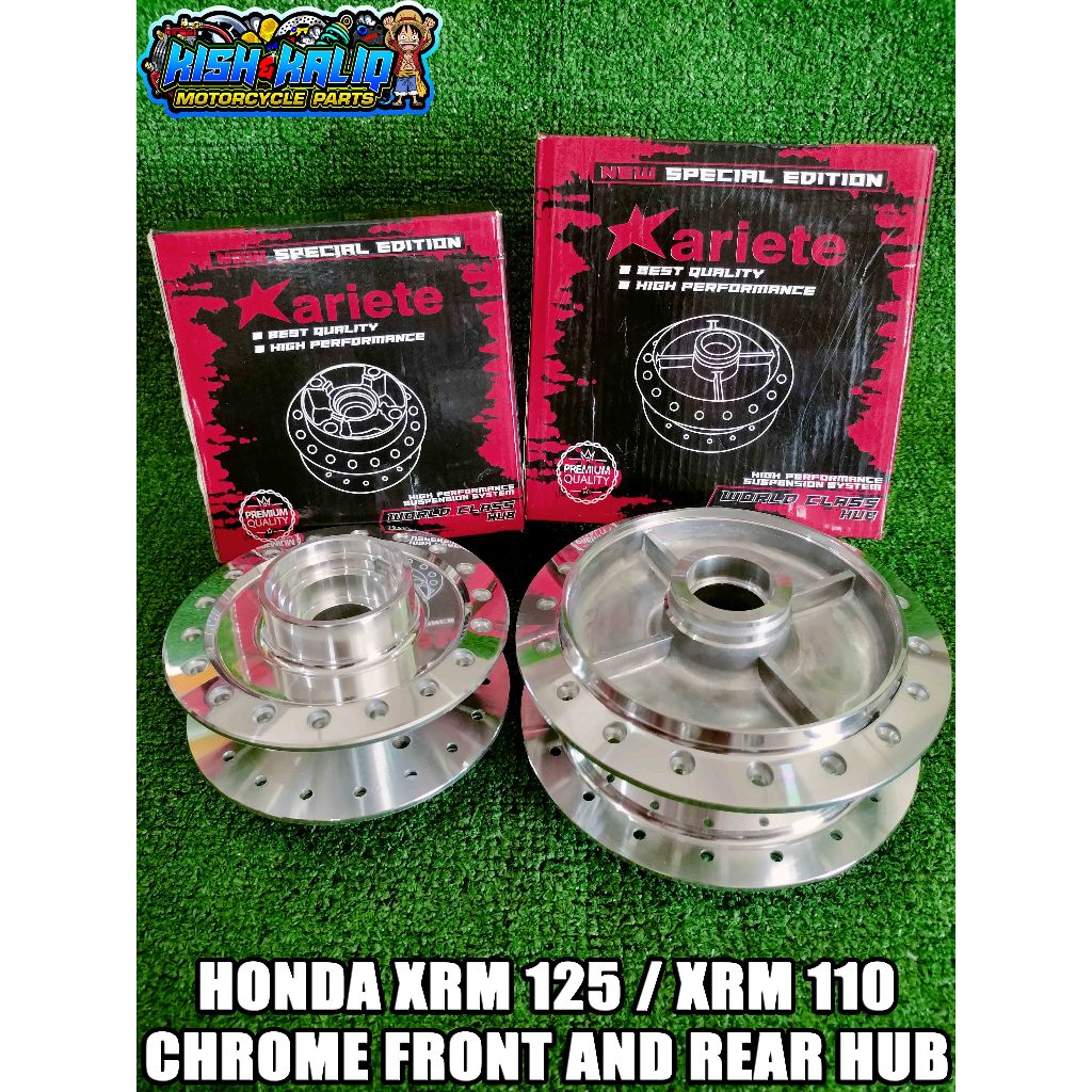 ARIETE FRONT AND REAR HUB SET CHROME FOR HONDA XRM 125 / RS 125 / XRM ...