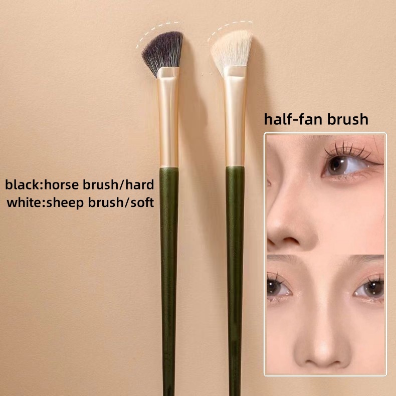 LeeSelected 1set Half Fan Design Nose Shadow Brush Makeup Brush Sickle ...
