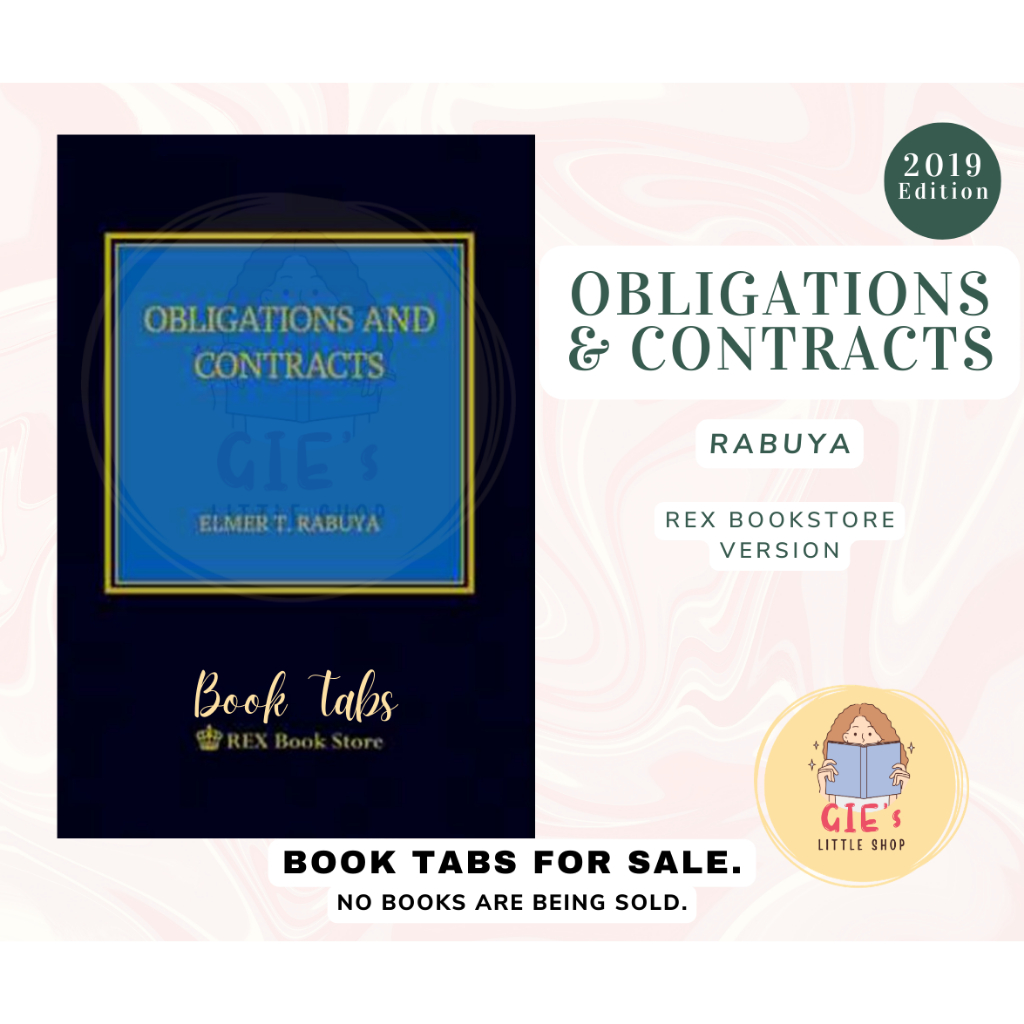 OBLIGATIONS AND CONTRACTS by RABUYA 2019 REX Tabs Flags Stickers Labels ...