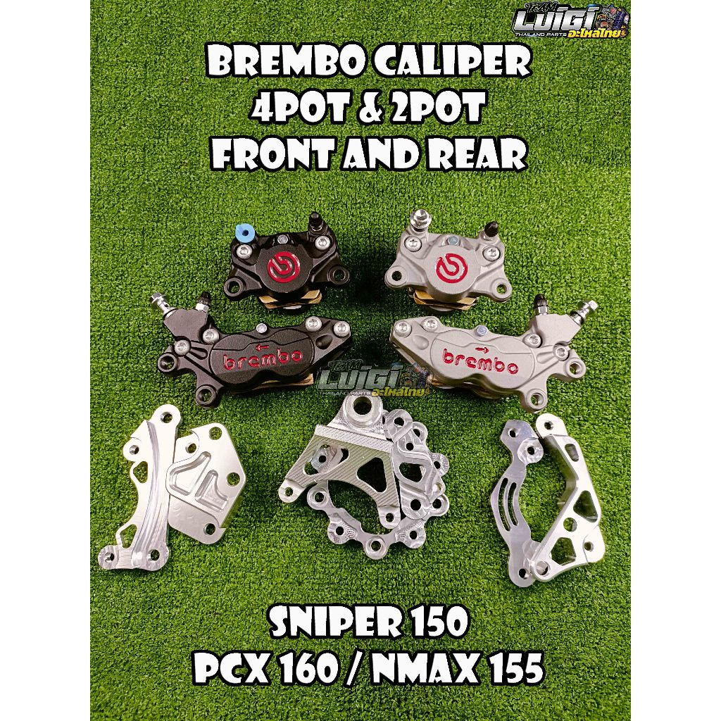 4 POT AND 2 POT CALIPER FRONT AND REAR WITH CNC BRACKET FOR SNIPER 150 ...