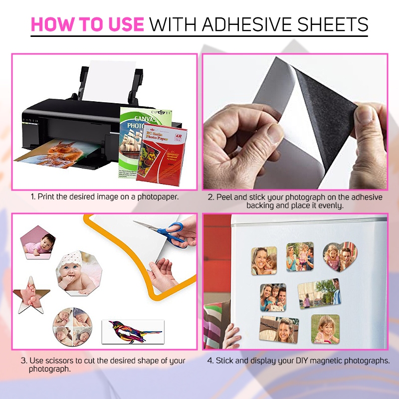 Quaff Magnetic Sheet Cuttable DIY Ref Magnet 4R - A4 Size (10 - sheets ...