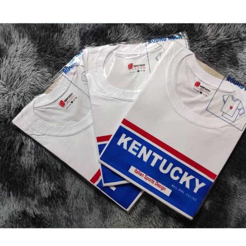 Kentucky Plain White Round T-shirt for kids and Adult | Shopee Philippines