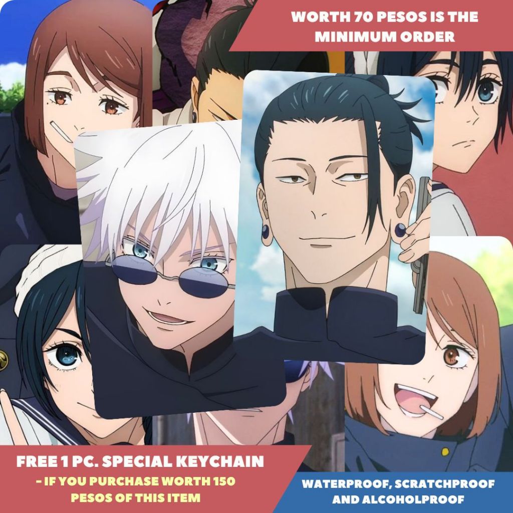 [ 6 pcs. SET ] Jujutsu Kaisen Anime Photocards ( Waterproof and ...