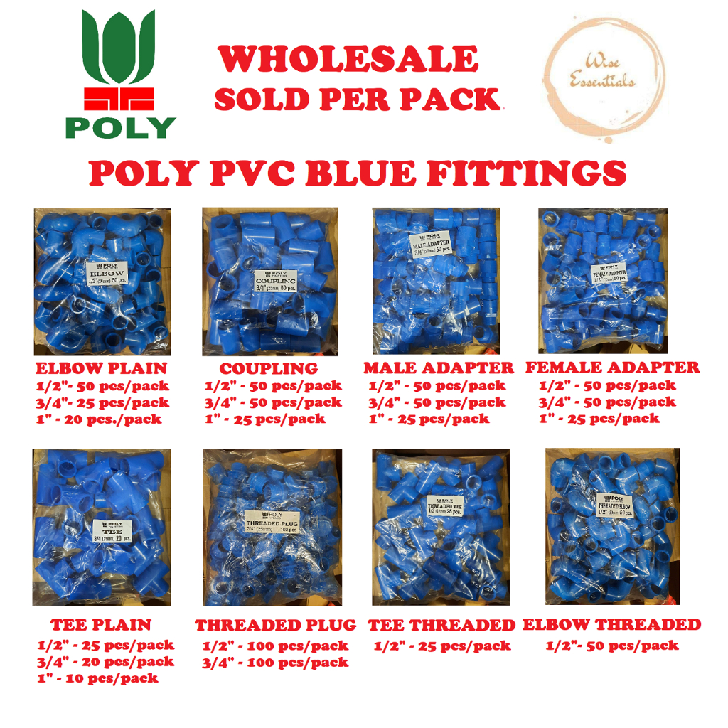 POLY Wholesale PVC Blue Fittings | Shopee Philippines