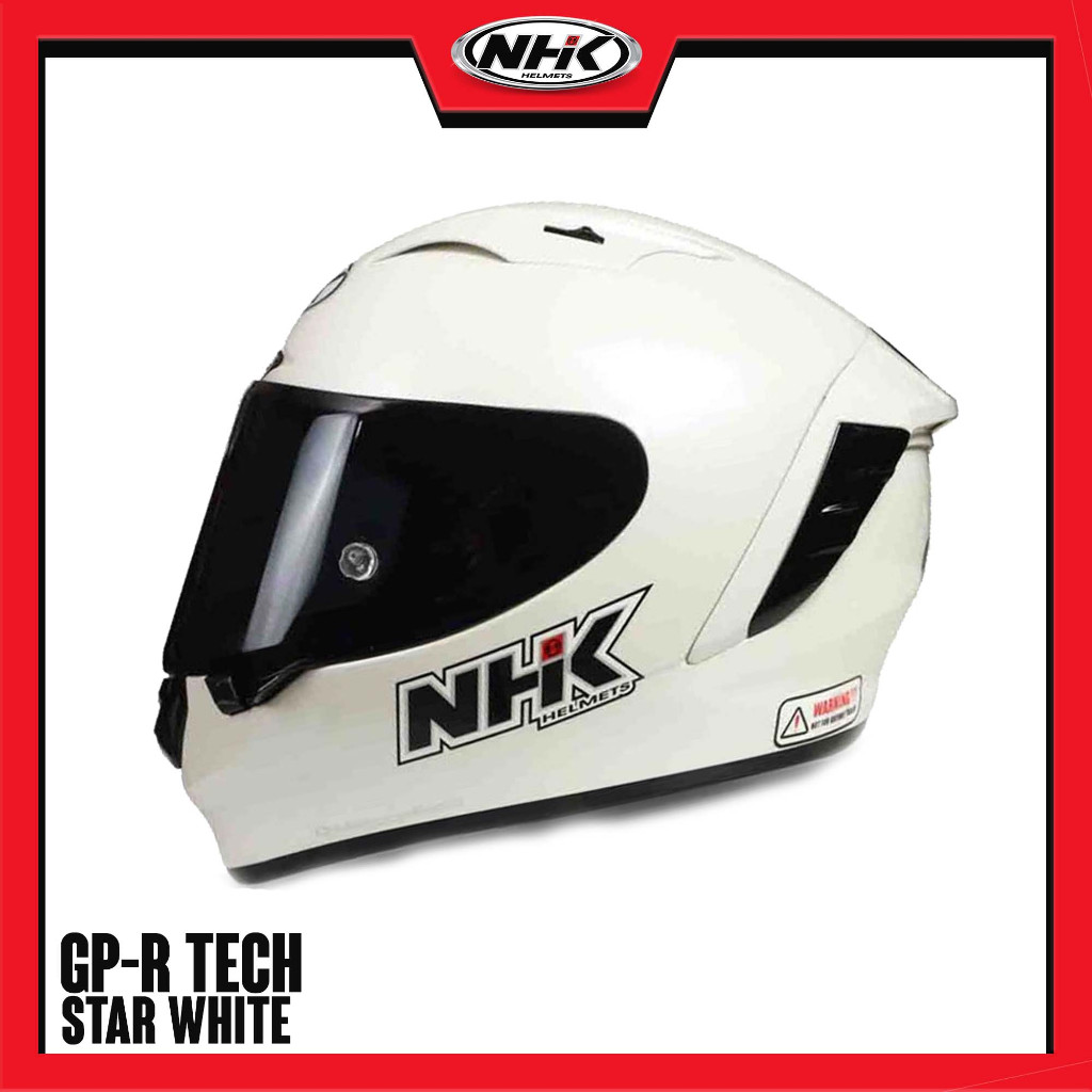 NHK Helmets GP-R Tech Star White Single Visor | NHK Helmets Official ...