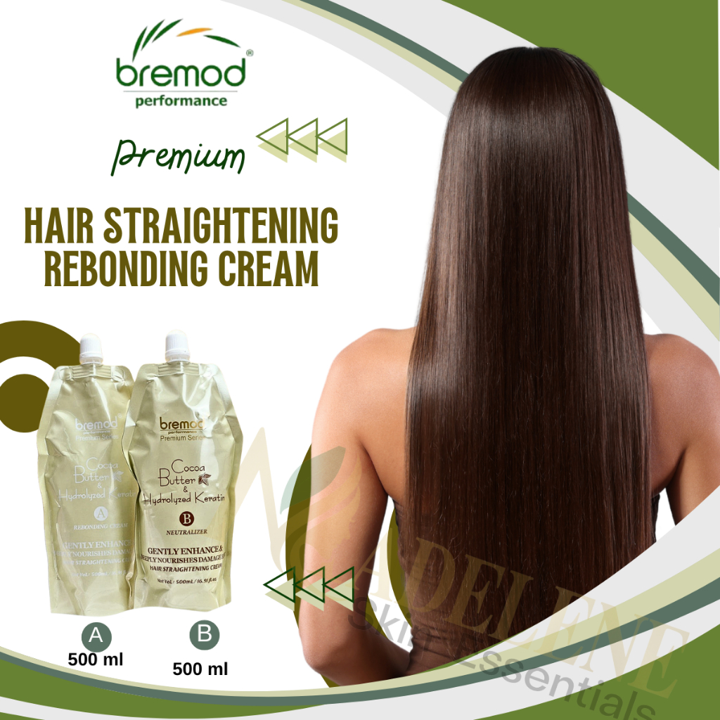 Bremod Premium Keratin Hair Straightening Rebonding Cream Cocoa Butter ...