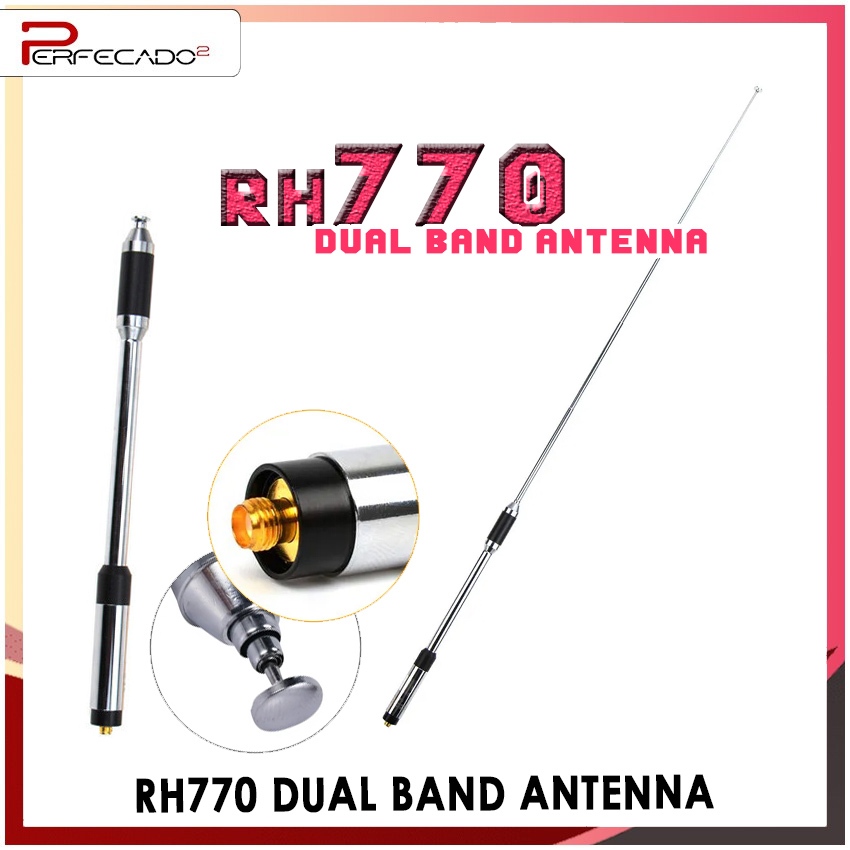RH770 Dual Band Antenna High Gain SMA-Female Telescopic Antenna For BAOFENG UV-5R UV-82 BF-888S ...