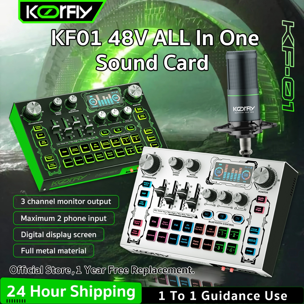 2024 Latest!! KOORFLY KF01 Live Sound Card All-in-one XLR DJ Audio ...