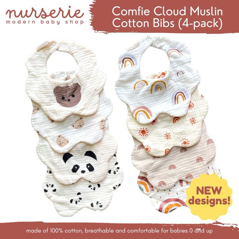 NEW Colors!Original Comfie Cloud 6-layer Muslin Organic Cotton Bib ...