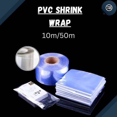 50/100meters | Shrinkable PVC plastic heat shrink wrap Clear Plastic ...