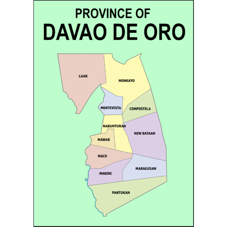 Davao De Oro Province Map Waterproof A4 Laminated Chart | Shopee ...