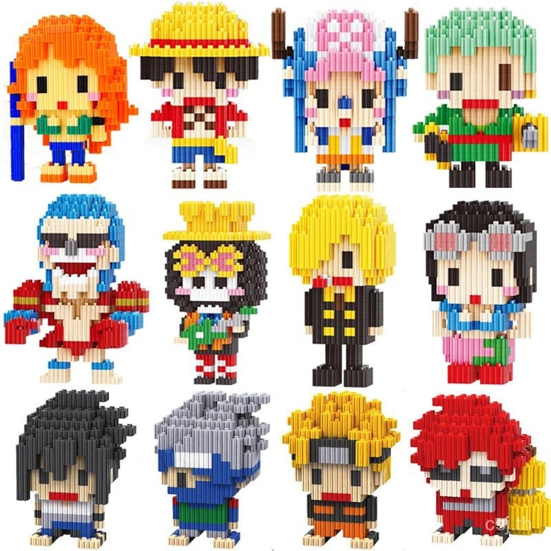 One Piece Luffy Toys Cute Block Mini Character Building Block Children ...