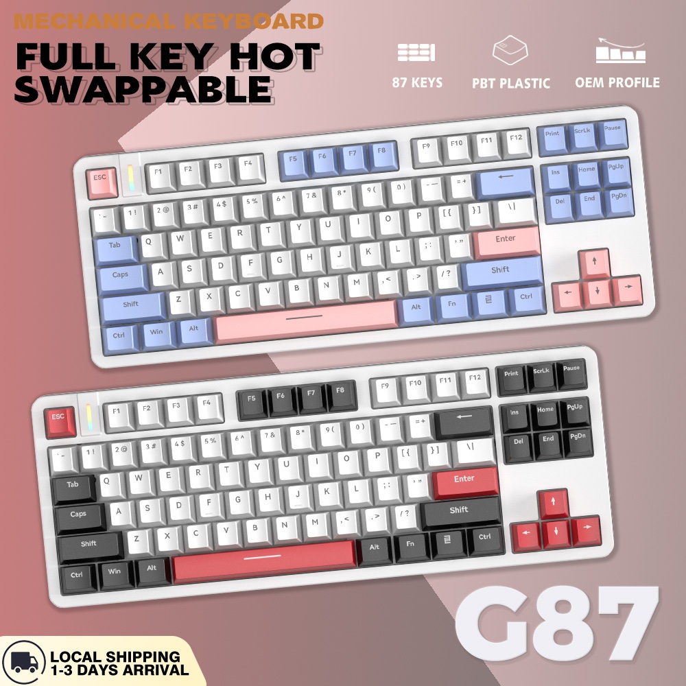 G87 Wired Mechanical Keyboard 87 Keys Hotswap Customized Keyboard PBT ...