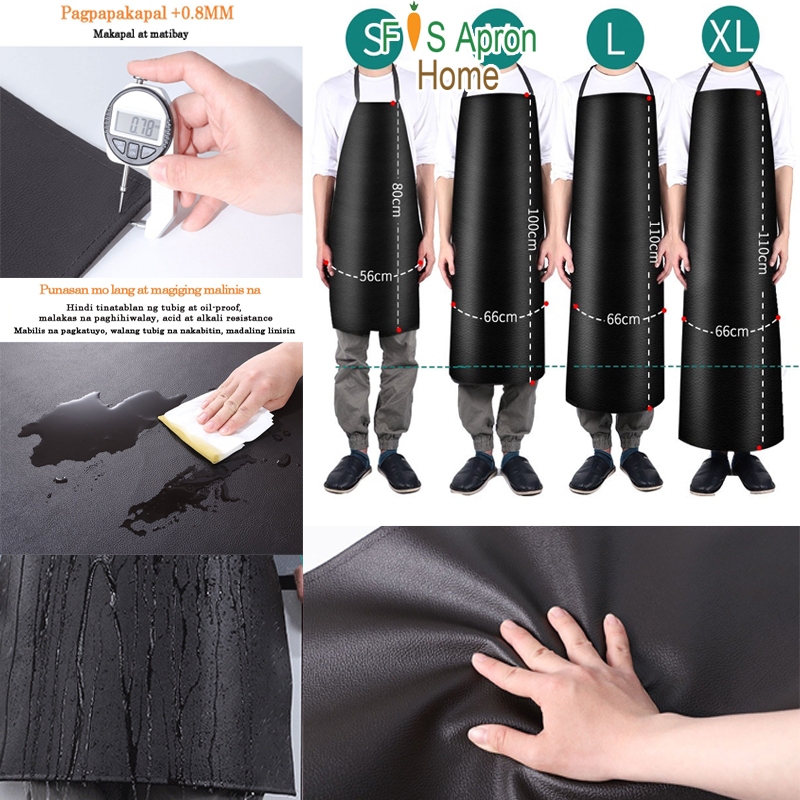 Various Sizes Leather Apron Lengthened Waterproof And Oil-proof Kitchen ...