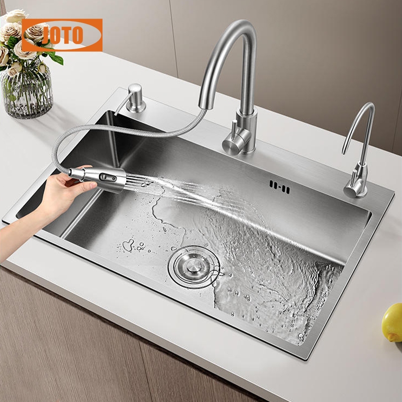 JOTO Thicked 304 Stainless Kitchen Sink Small Single Sink Heavy Duty ...