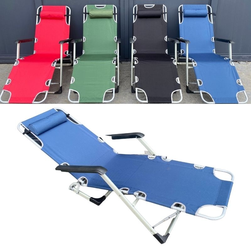 Folding Chair Portable 2in1 Folding Bed Recliner Sleeping Loung Camping ...