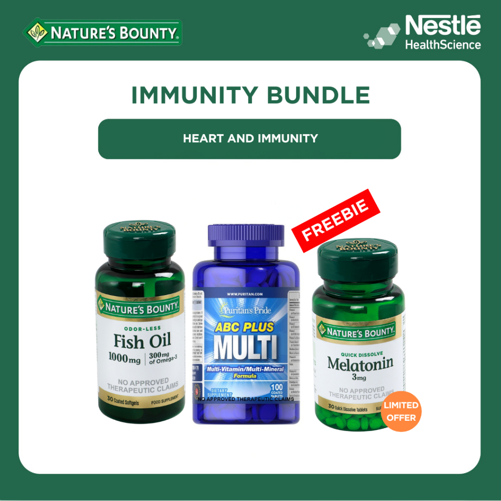 Immunity Bundle Nature's Bounty Fish Oil + Puritan's Pride ABC Plus ...