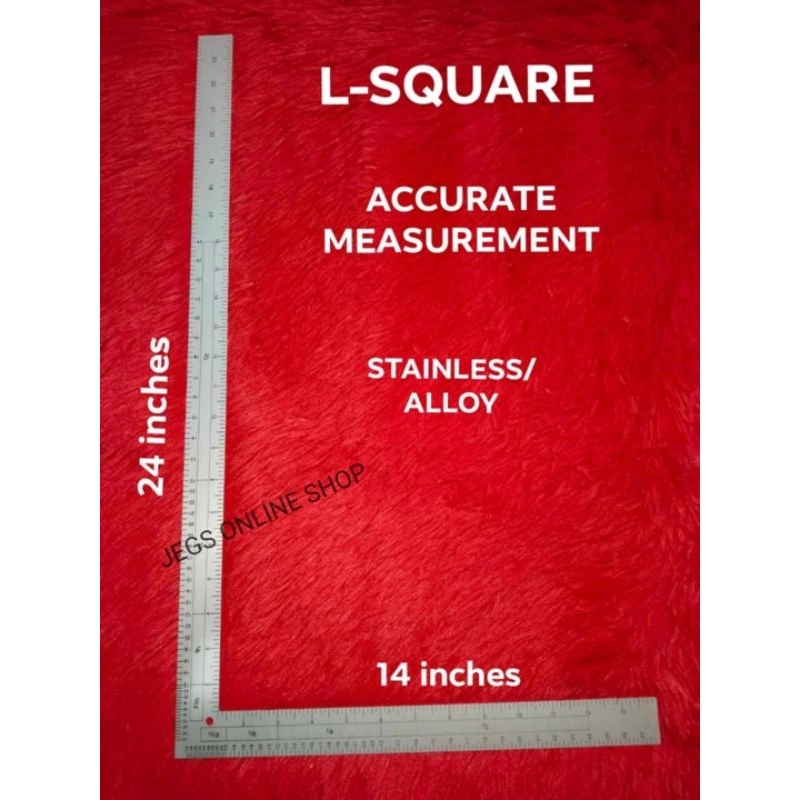 L-SQUARE ALLOY METAL ACCURATE MEASUREMENT FOR SEWING 24 inches x 14 ...