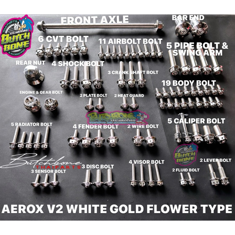 AEROX v1 - v2 WHITE GOLD FLOWER TYPE | Shopee Philippines