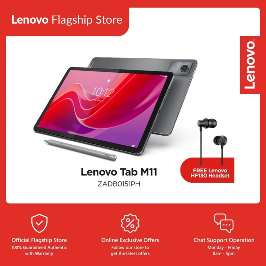 Lenovo Tab M11 4G LTE 11" WUXGA (1920x1200) MediaTek Helio G88, 8GB Soldered LPDDR4x, 128GB eMMC ...