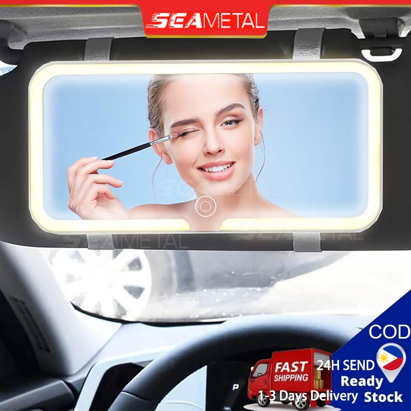 SEAMETAL Car Vanity Mirror Sun Visor Touch Screen Adjustable Brightness ...