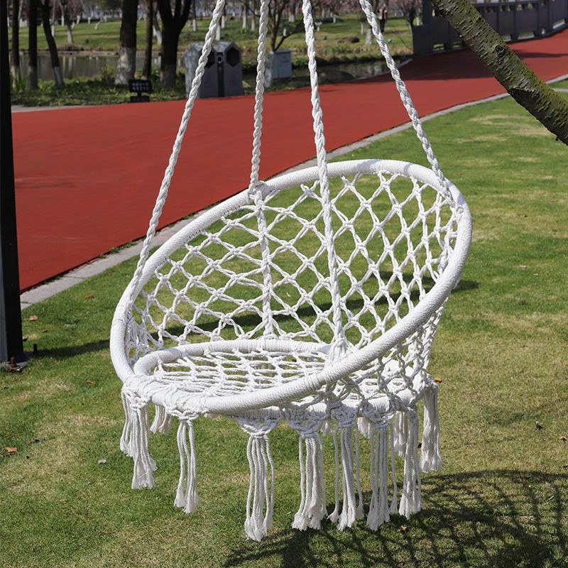 Yali Nordic Hammock Adult and Kids Round Rope Tassel Basket swing ...
