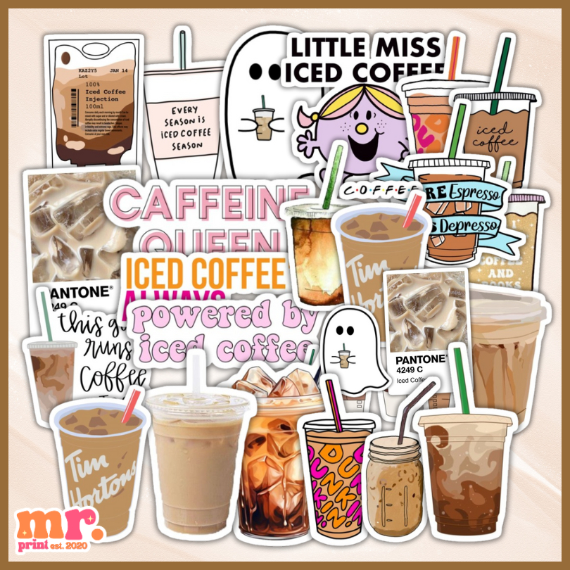 ICED COFFEE VOL 1 STICKERS COFFEE LOVER WATERPROOF STICKERS FOR LAPTOP ...