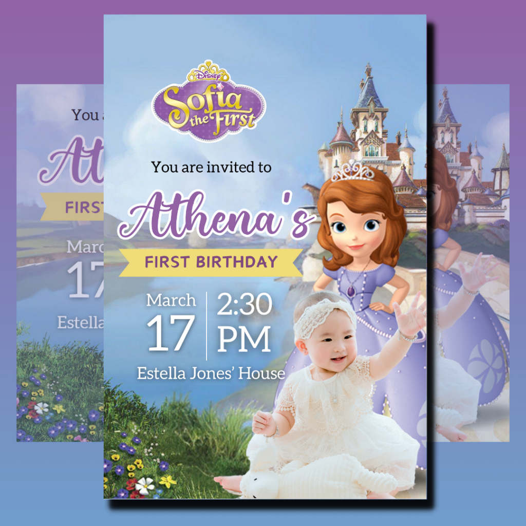 Customized Kids Birthday Invitation Cards - Sofia the First, Baby Boss, Tiffany and Co, Pink ...