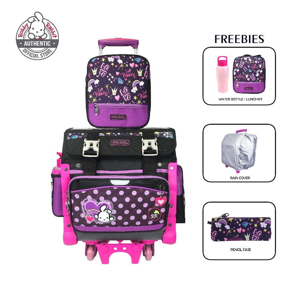 Robby Rabbit Princess Heart Small House-Type Trolley Bag (Purple, Black ...
