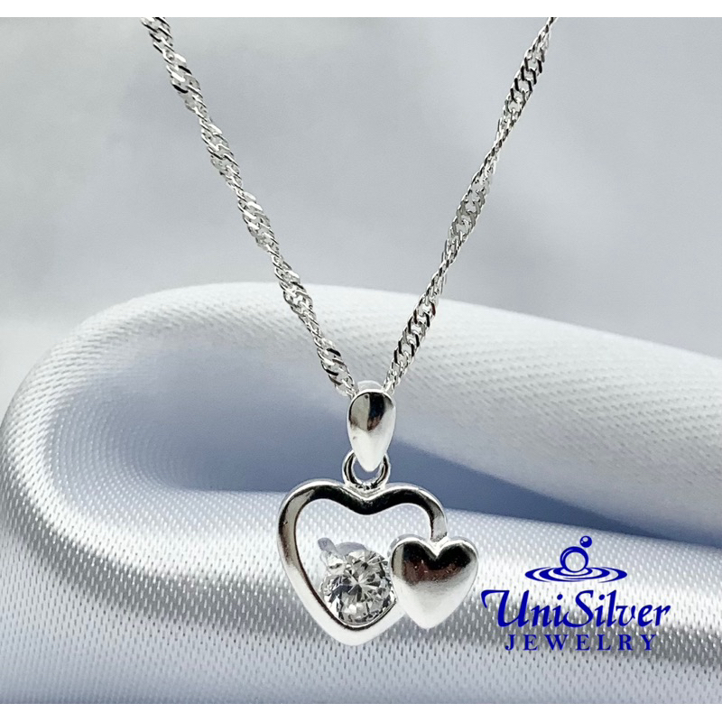 Unisilver 925 Sterling Silver Heart Pendant Necklace (NPS115-1018 ...