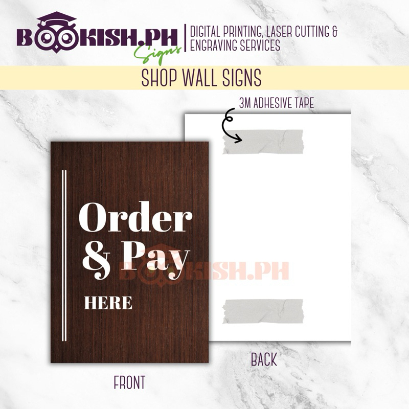 Shop Wall / Standee Counter Signs, Order Here | Pick Up Here | Shopee ...