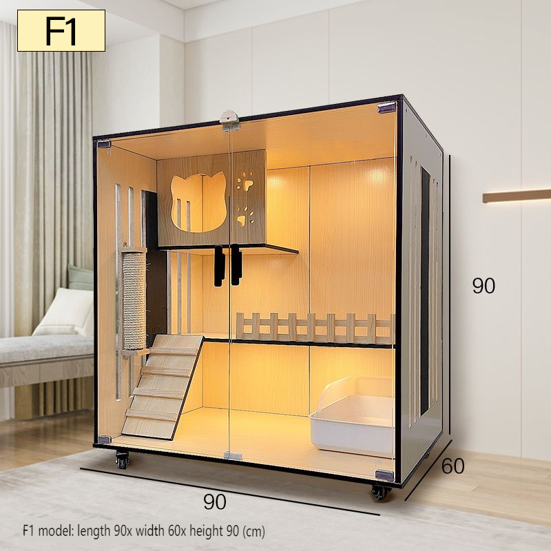 F&G Cat Cabin Solid wood cat cage Cat Bed large Display cabinet multi ...