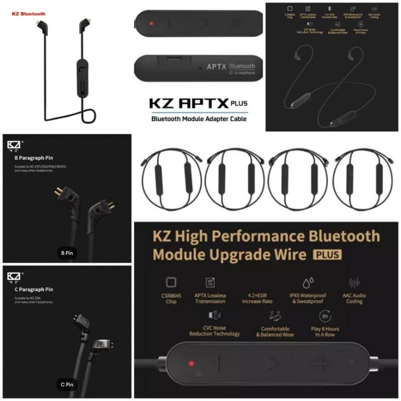 KZ Earphone AptX Plus Bluetooth Module Cable Upgrade Wire | Shopee ...