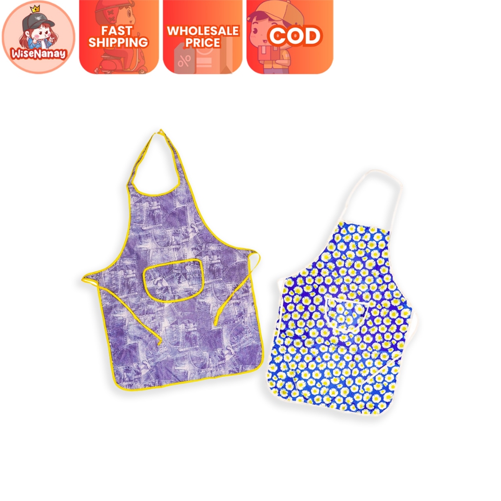 WiseNanay Cooking Apron w/ Pocket - Water Resistant Apron | Shopee ...