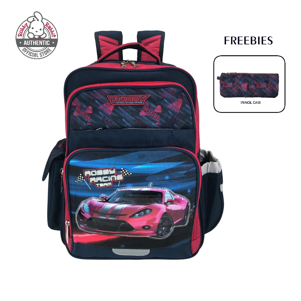Robby Rabbit Extreme Drive Backpack 16-Inch (Navy Blue, Red, Car ...