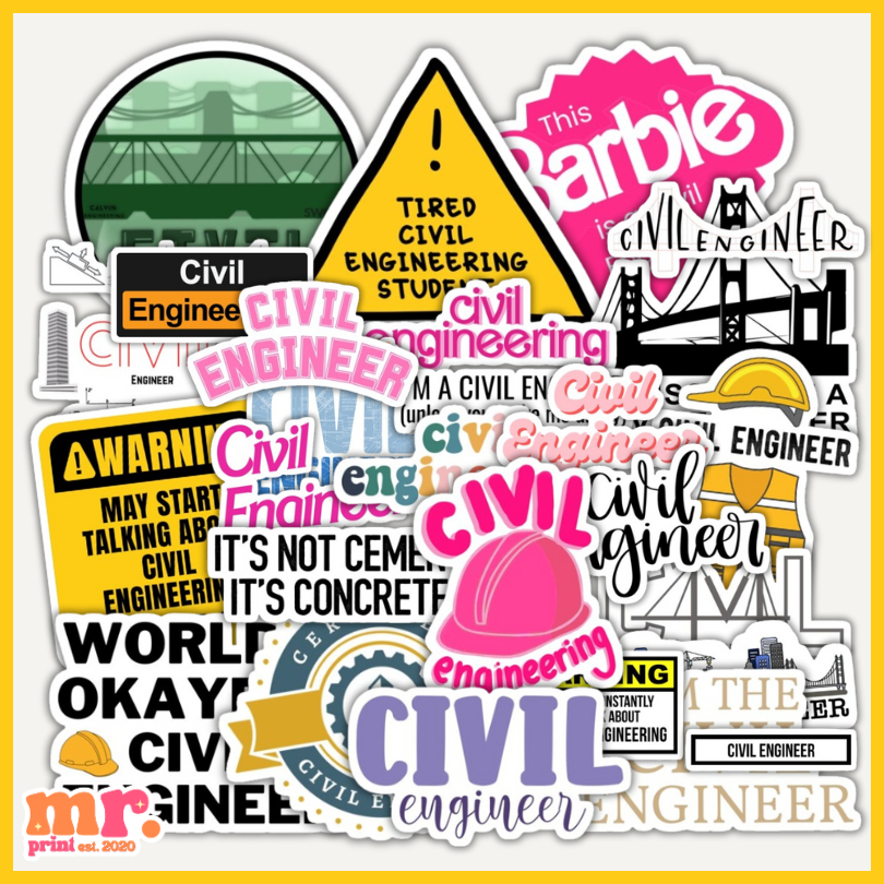 CIVIL ENGINEER VOL 5 STICKERS ENGINEER WATERPROOF CUTE STICKER | Shopee ...