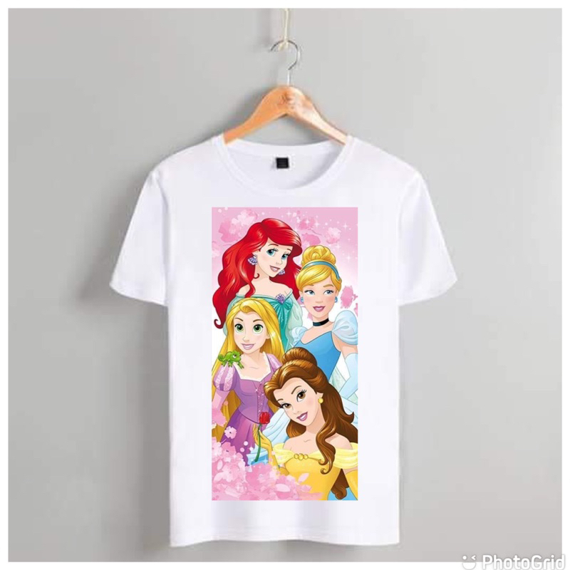 DISNEY PRINCESS TSHIRT KIDS AND ADULT SUBLIMATION PRINT | Shopee ...