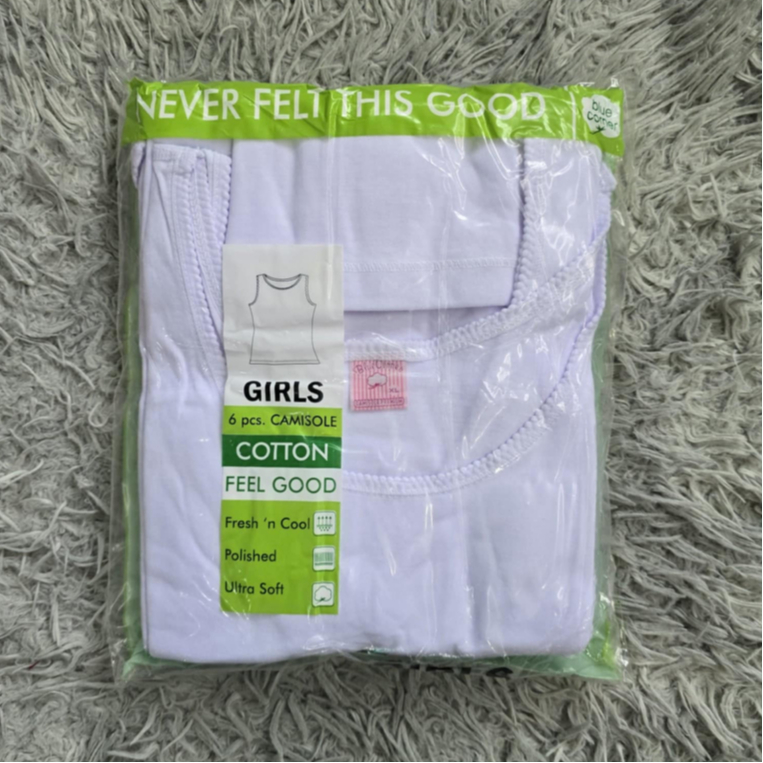 6pcs Blue Corner Camisole Girl Lady Sando White Cotton | Shopee Philippines