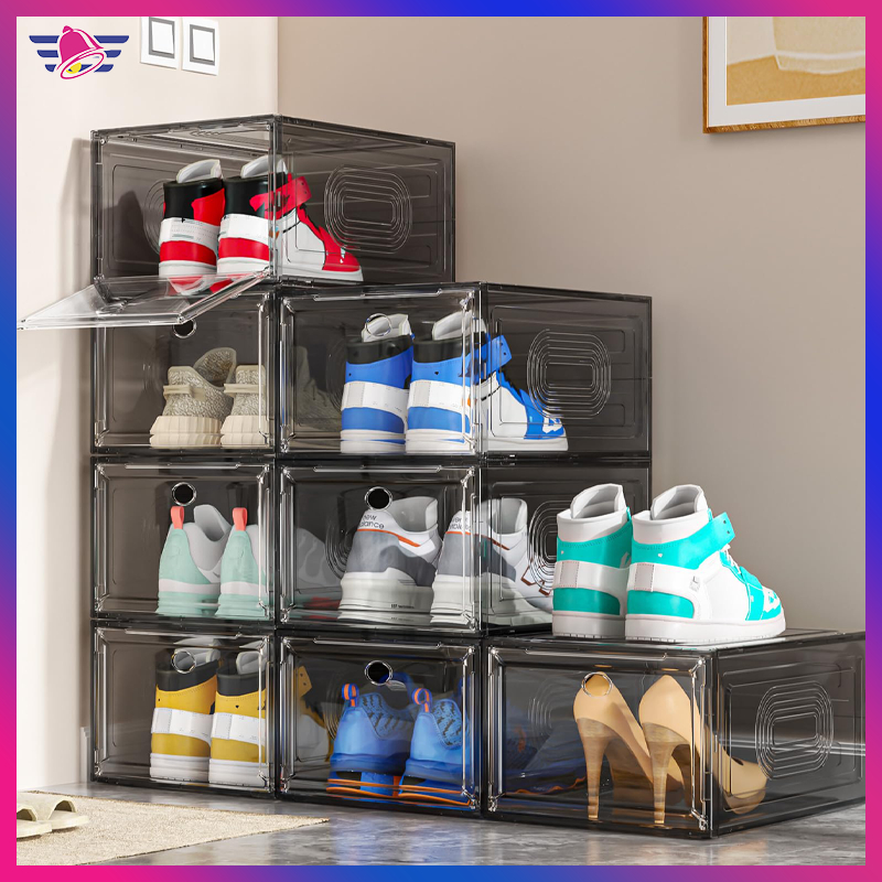 Large Size Shoe Box Storage Colorful Plastic Foldable Drawer Box Shoe ...