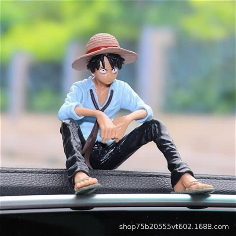 12cm One Piece Anime Figure Luffy Sitting Position Action Figure ...