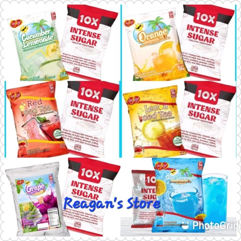 Injoy BLUE LEMONADE 4 SEASONS PINEAPPLE ORANGE GRAPES LEMON RED TEA ...