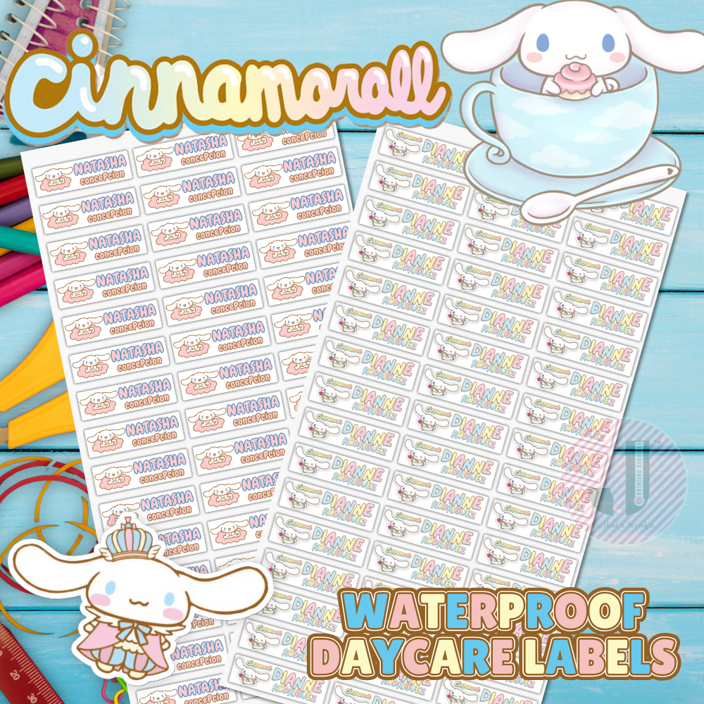SANRIO CINNAMOROLL Waterproof Daycare Labels, Preschool Labels, Name ...