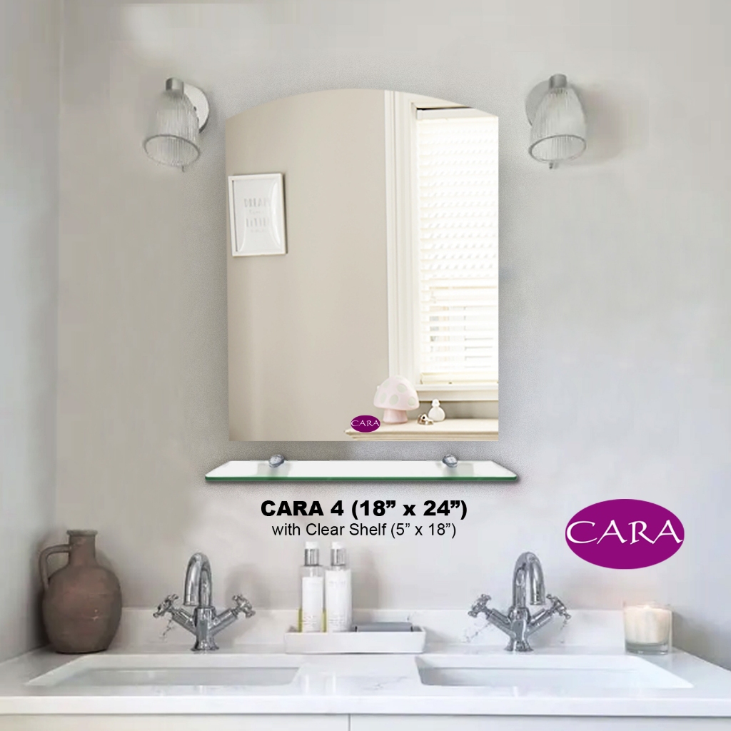 PROFILES Cara Home Bathroom Vanity Mirror Bundled With FREE Glass Shelf ...
