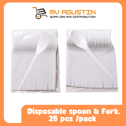MV Agustin Trading/ Disposable spoon & Fork, 25 pcs per pack | Shopee ...